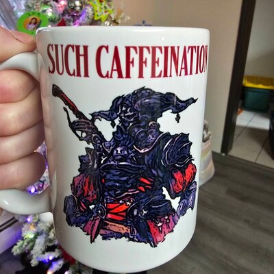 FFXIV Coffee Mug Gaius such Caffeination, FF14 Mug Gaius Meme Coffee Cup, Such Devastation Gaius ...