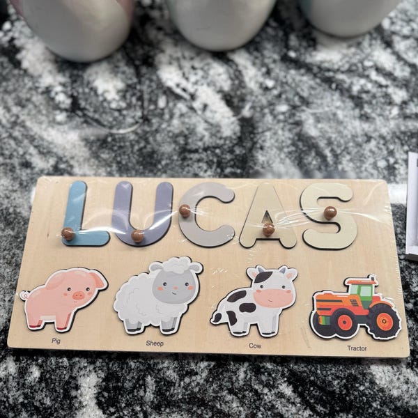 Busy Board, Name Puzzle, Montessori Toy, Wooden Toy, Toddler Busy Board ...