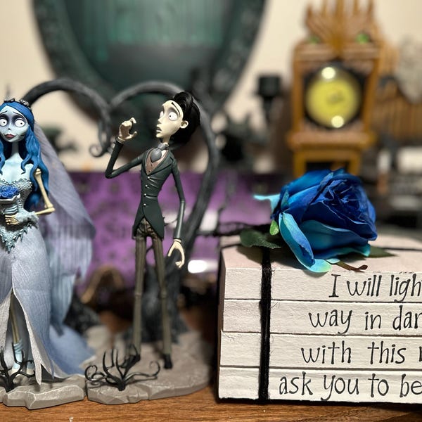 Corpse Bride Inspired Handmade Book Stack; Halloween Wedding; Tim ...