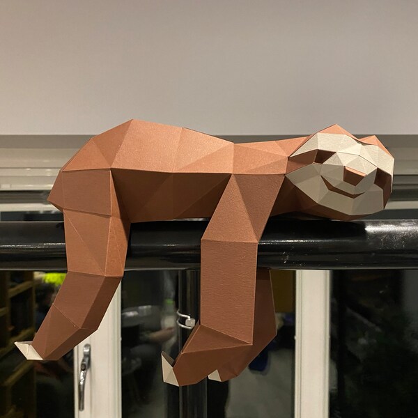 Sloth Digital Template, Sloth PDF Paper Craft, Sloth Origami, Sloth ...