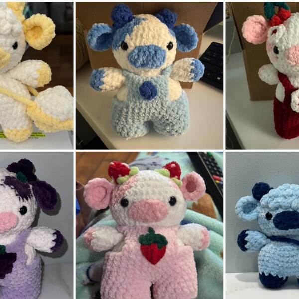10-in-1 Fruit Cows Crochet Pattern Bundle amigurumi Highland Cow ...