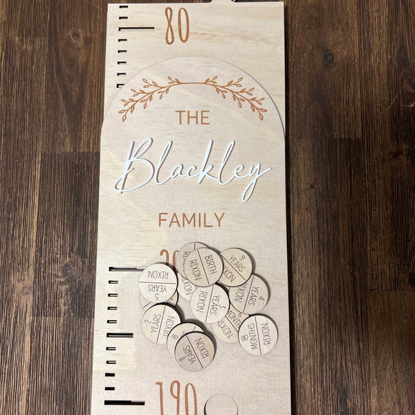 Wooden Vine Family Height Chart | Growth Chart | Surname Height Ruler ...