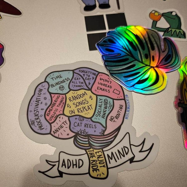 Adhd Brain Sticker, Adhd Sticker - Etsy