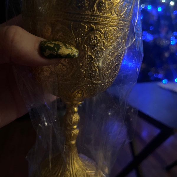 Handmade Brass Goblet for Communion Gold Chalice Cup Arthur King ...