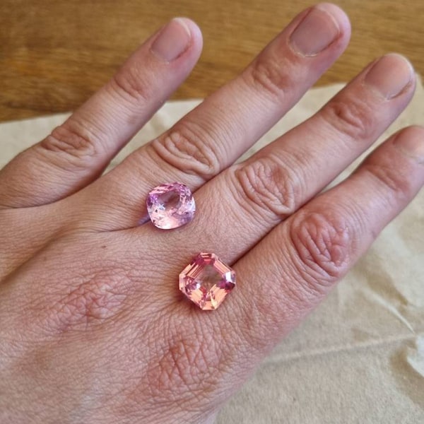 AAA 11x11 MM Flawless Pink Madagascar Morganite Loose Cushion Gemstone ...