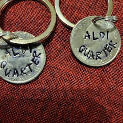 Aldi Quarter, Shopping Cart Quarter, Coin Keychain, Hand Stamped Key ...