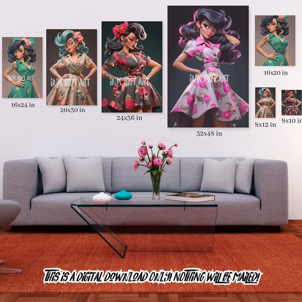 Canvas Size Comparison Mockup: Wall Art Size Guide (canva Template) - Etsy