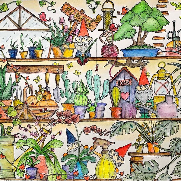 Plant Shelfie PDF Printable Colouring Page for Adults, Instant Download ...