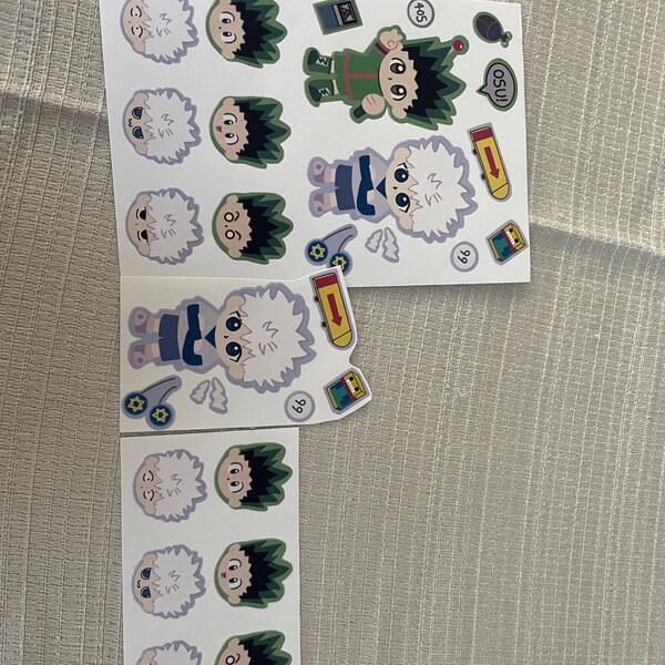 Hunter X Anime Sticker Sheet | HXH Chibi Matt Sticker | Cute Anime ...