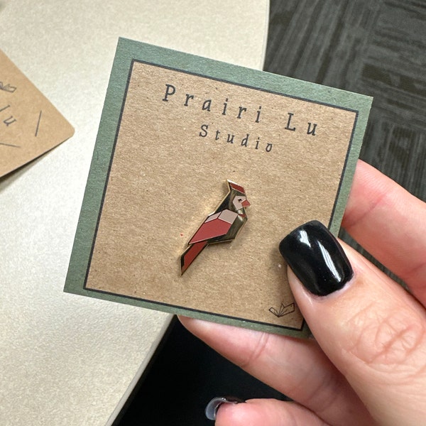 Female Cardinal Enamel Pin Enamel Pin, Cardinal, Birds, Lapel Pin ...