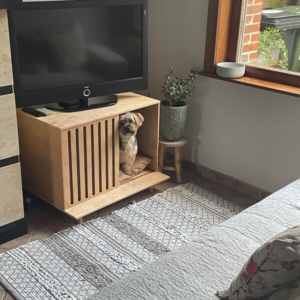 Bungalo Dog House, Puppy Crate House, Modern Dog House, Dog Bed, Wooden ...