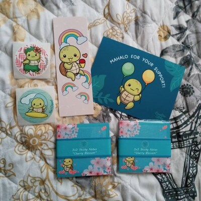 Holiday Sticky Notes Kawaii Sticky Notes Turtle Notepad - Etsy