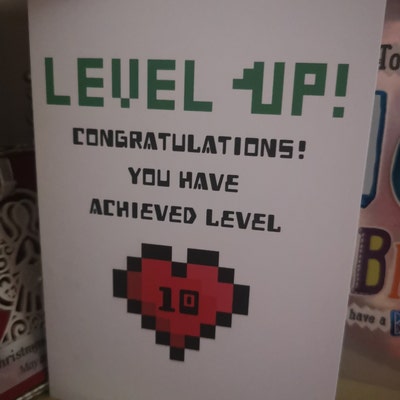 Personalised Level up Birthday Card, Level up Card, Retro Gaming Card ...