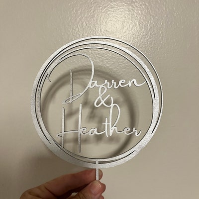 Custom Date Cake Topper . Boho Cake Topper . Heart Wedding - Etsy