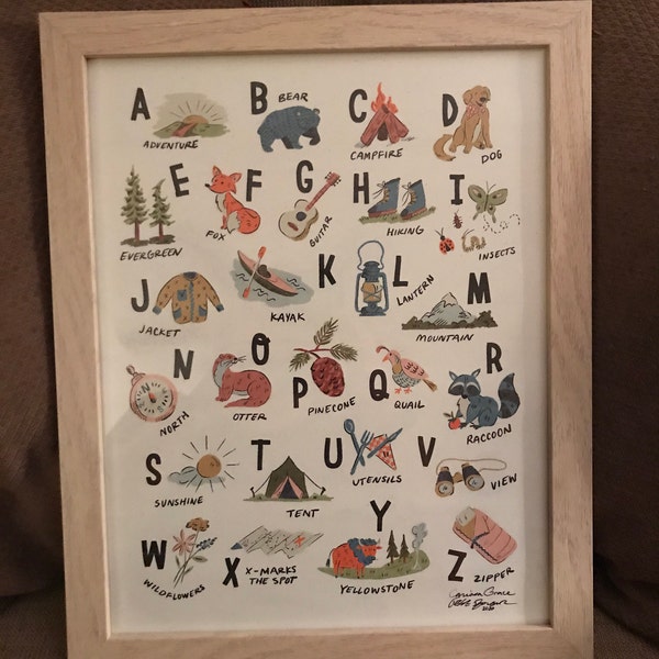 Adventure Alphabet Print, Illustrated Children's Print, Playroom Wall ...