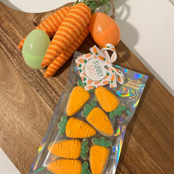 Instant Download Easter Bunny Bait Carrot Cookie Tag or Sticker, Rabbit ...