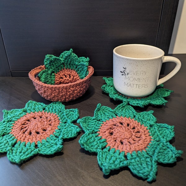 Crochet Succulent Coasters in a Basket Pattern - Etsy