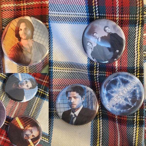 Supernatural Badge Button Pin Set of 6 - Etsy