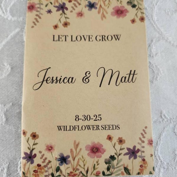 Personalized Funeral Seed Packet Photo Memorial Announcement Seed ...