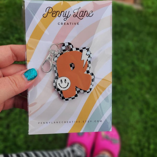 Backpack Name Tag, Letter Charm, Back to School, Sports Bag Tag, Custom ...
