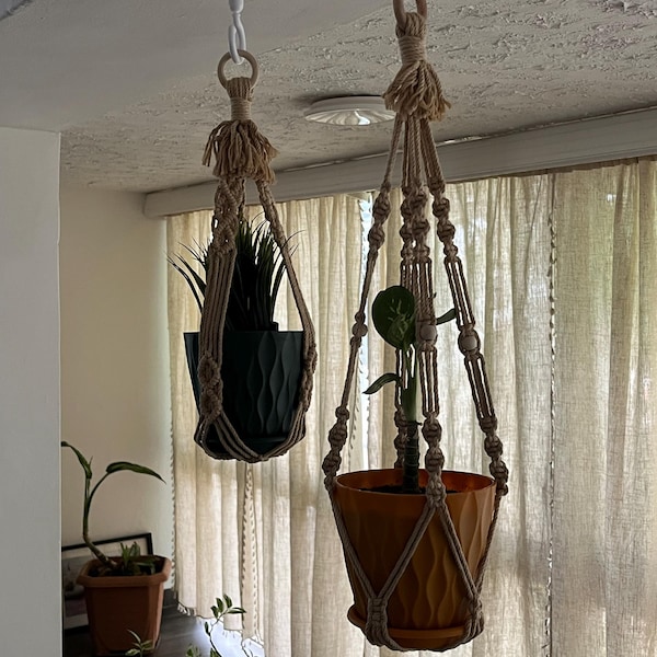 Macrame Plant Hanger, Boho Hanging Planter, Free Tassel Macrame Plant ...