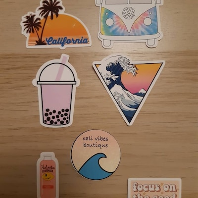 Wavy Sun Aesthetic Waterproof Sticker / Vsco Stickers Bujo - Etsy