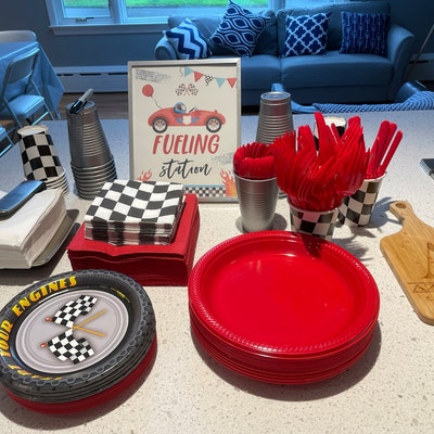 Fueling Station Party Sign Race Car 2nd Birthdaygrowing up Two Fast ...