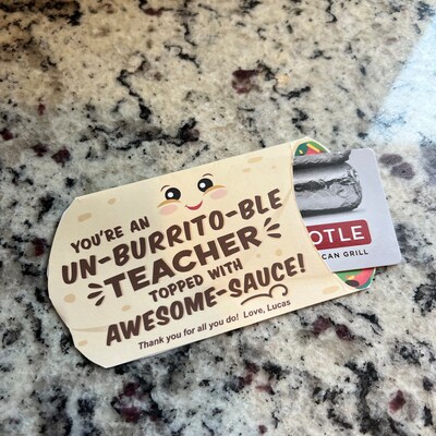 Ice Cream Gift Card Holder Printable, Teacher Gift, Teacher ...