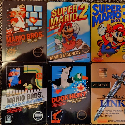 Set of 4 Mario & Super Mario Bros. NES Box Cover Video Game Fridge ...
