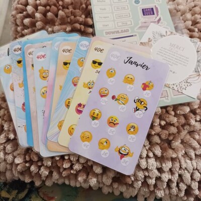 Défi Emoji Arc en ciel 12 mois d'épargne ludique - Etsy France