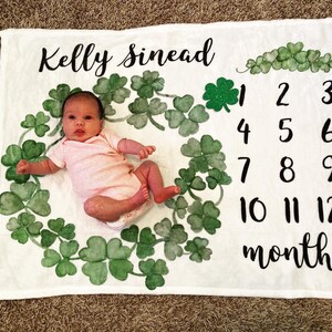 Shamrock Milestone Blanket Irish Baby Gift Irish Milestone Blanket ...