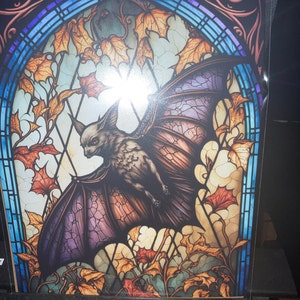 Stained Glass Bat Art Print Gothic Cathedral Window - Etsy