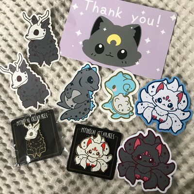 Mythical Cryptid Creature Kitsune Hard Enamel Pin - Etsy