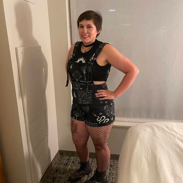 Witchy Shortalls, Black Shortalls, Overalls Women, Halloween Shortalls ...