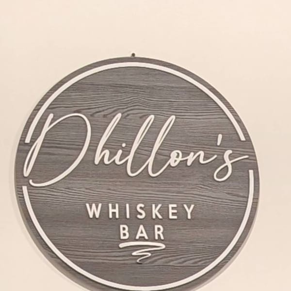 Personalized 3D Embossed Wooden Bar Sign, Round Wooden Sign, Custom ...