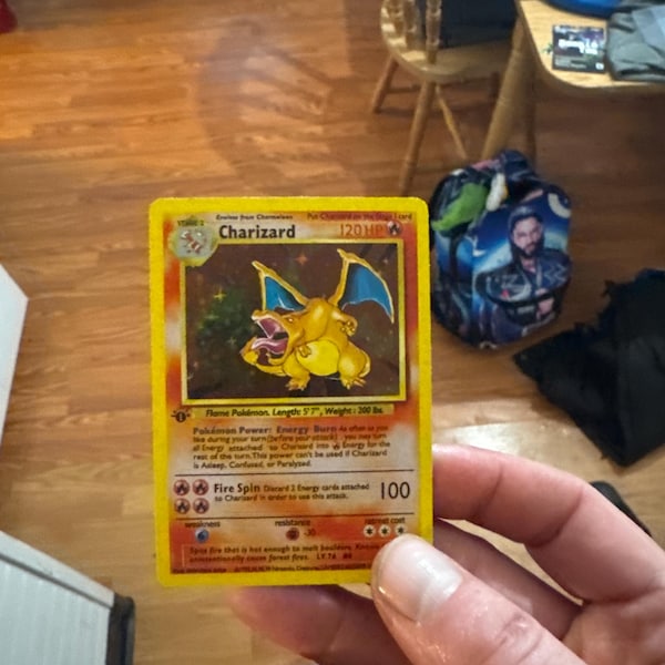 Shadowless Charizard: Handmade Holo Card With Pro Case - Etsy