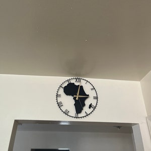 Black Africa Map Clock, Africa Metal Wall Clock, Livingroom Metal Wall ...