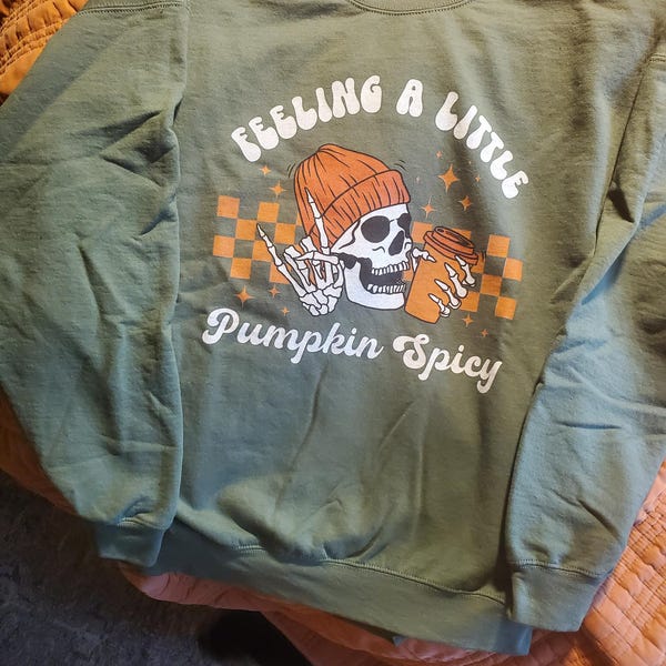 Feeling A Little Pumpkin Spicy, Retro Fall Sweatshirt Womens, Vintage ...