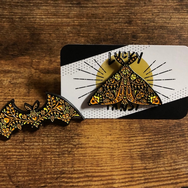 Cutie Alien Wooden Pins | Hand Painted | Funky, Fun, Artsy Gift | Ufo ...