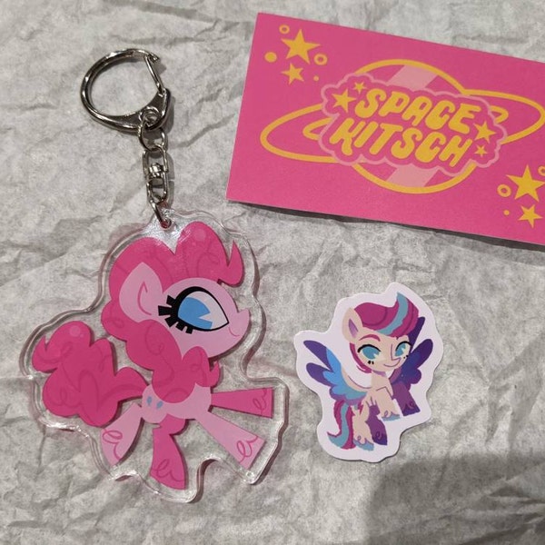 Pinkie Pie Acrylic Charm Keychain - Etsy