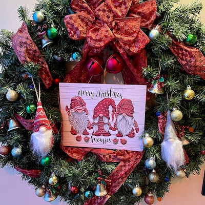 Merry Christmas Gnomies Holiday Sign Christmas Gnome Sign - Etsy