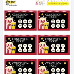 Movie Night Concession Stand Sign Editable Printable - Etsy