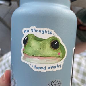 Frog Meme Sticker No Thoughts Head Empty Frog Sticker Froggy Sticker ...
