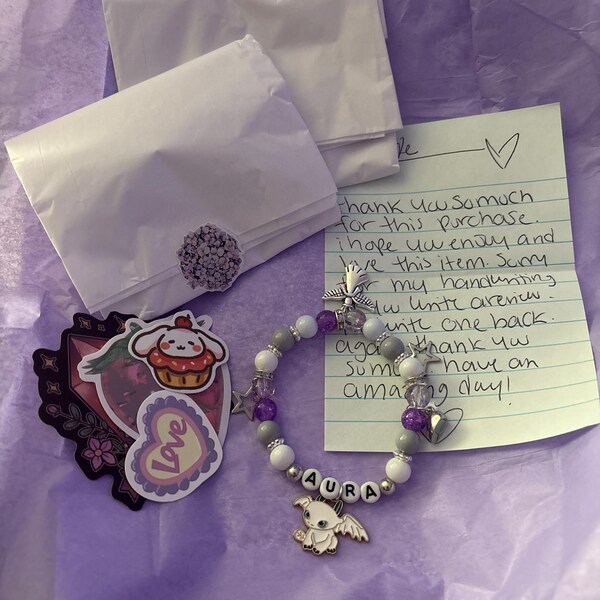 Handmade Aura Void Matching Bracelet Set: Cat Charms, Stars, Magnet ...