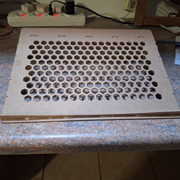 Laser Cut Laptop Stand Adjustable Tilt Height Large Honeycomb ...
