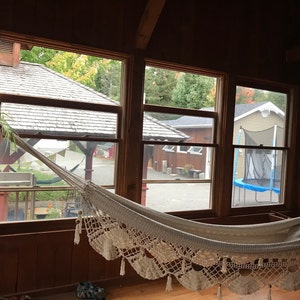 Tricolor Sitting Hammock, Hanging Chair With Simple Fringe. - Etsy