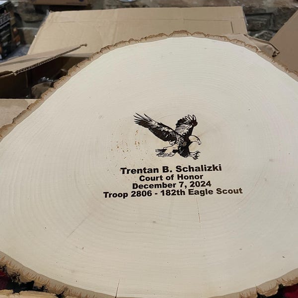Eagle Personalized Guest Book. Court of Honor Guest Book. Natural Wood ...