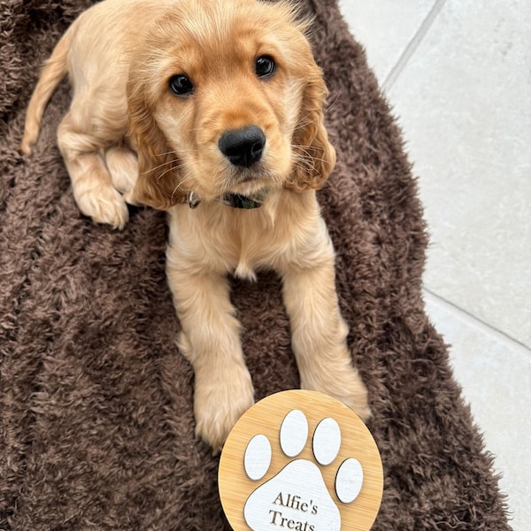 Personalised Dog Treat Glass Storage Jars, Pawprint Dog Snacks ...
