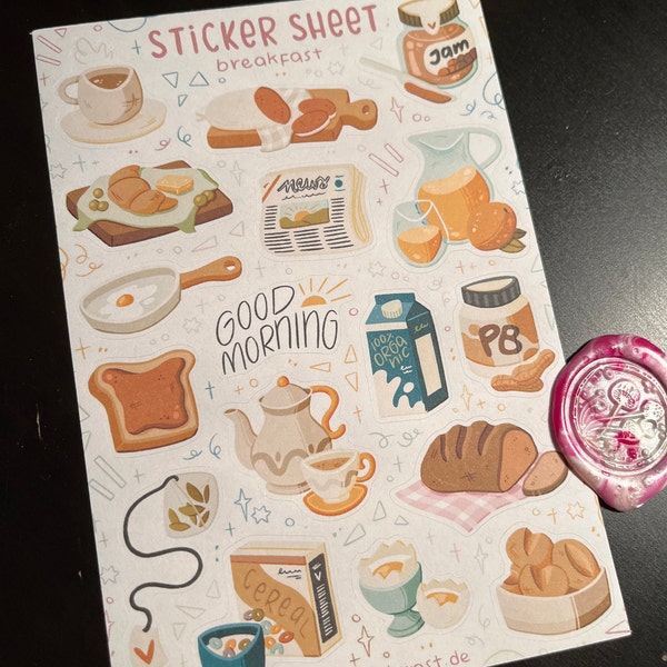 Sticker Sheet - Breakfast | Journal Stickers, Calendar, Planner ...