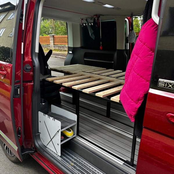 Van Bed in Iron and Wood Modular Sofa Bed With Sliding Comb for Vivaro ...